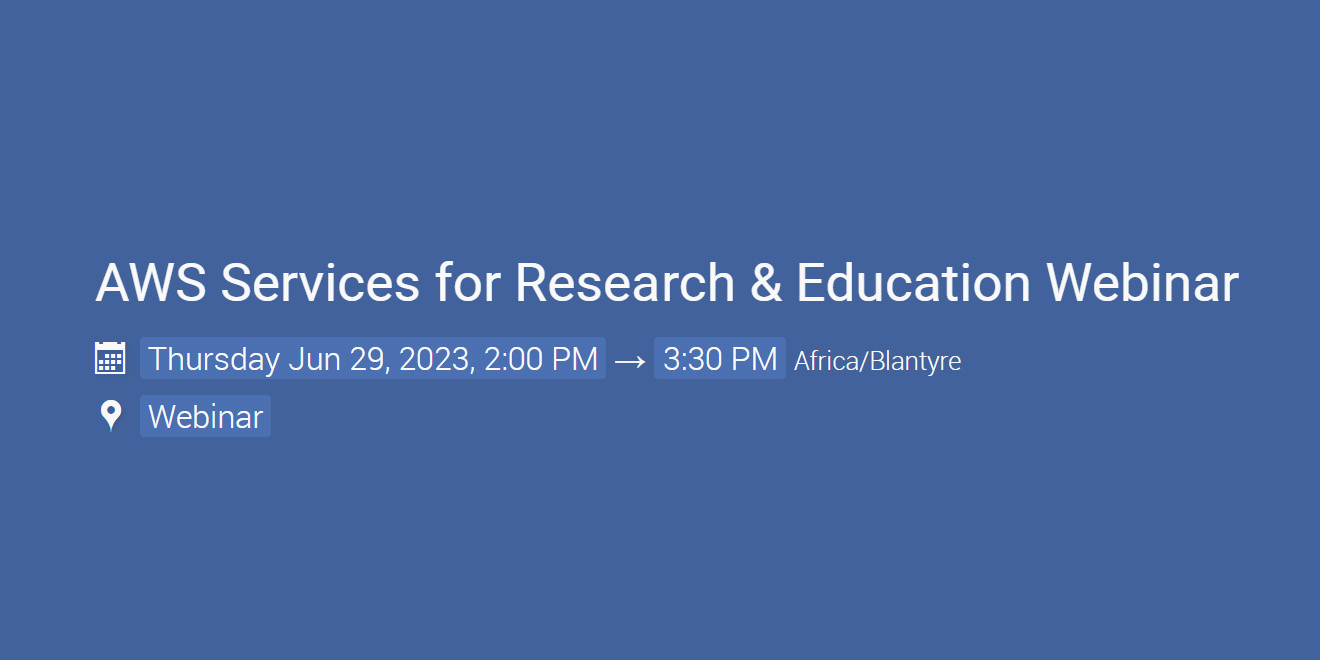 AWS Services for Research & Education Webinar: 29 June 2023